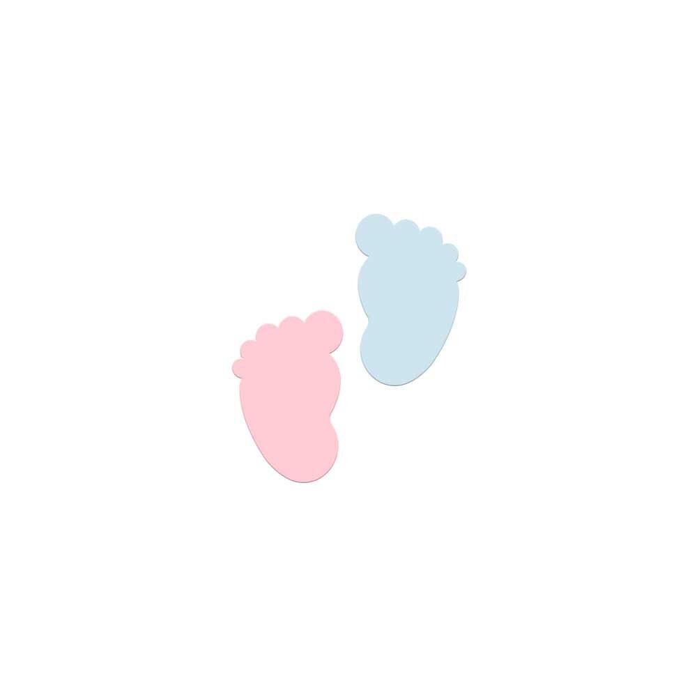 Pink Baby Footprints Border