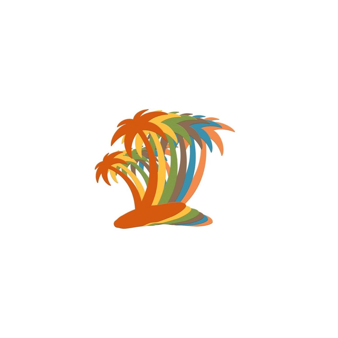 Tropical Rainbow Palm Tree Party Decorations, Summer Vacation Scrapbook ...