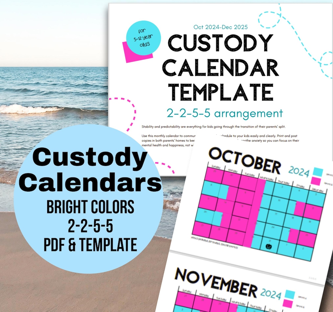 2025-2026 Child Custody Calendars, 2-2-5-5, 5-2-2-5, 2255, 5225, Canva ...
