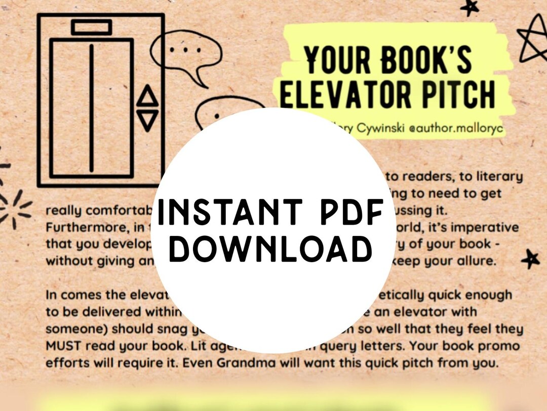 PDF: Writing Your Book's Elevator Pitch | Writer Help, Book Publishing ...