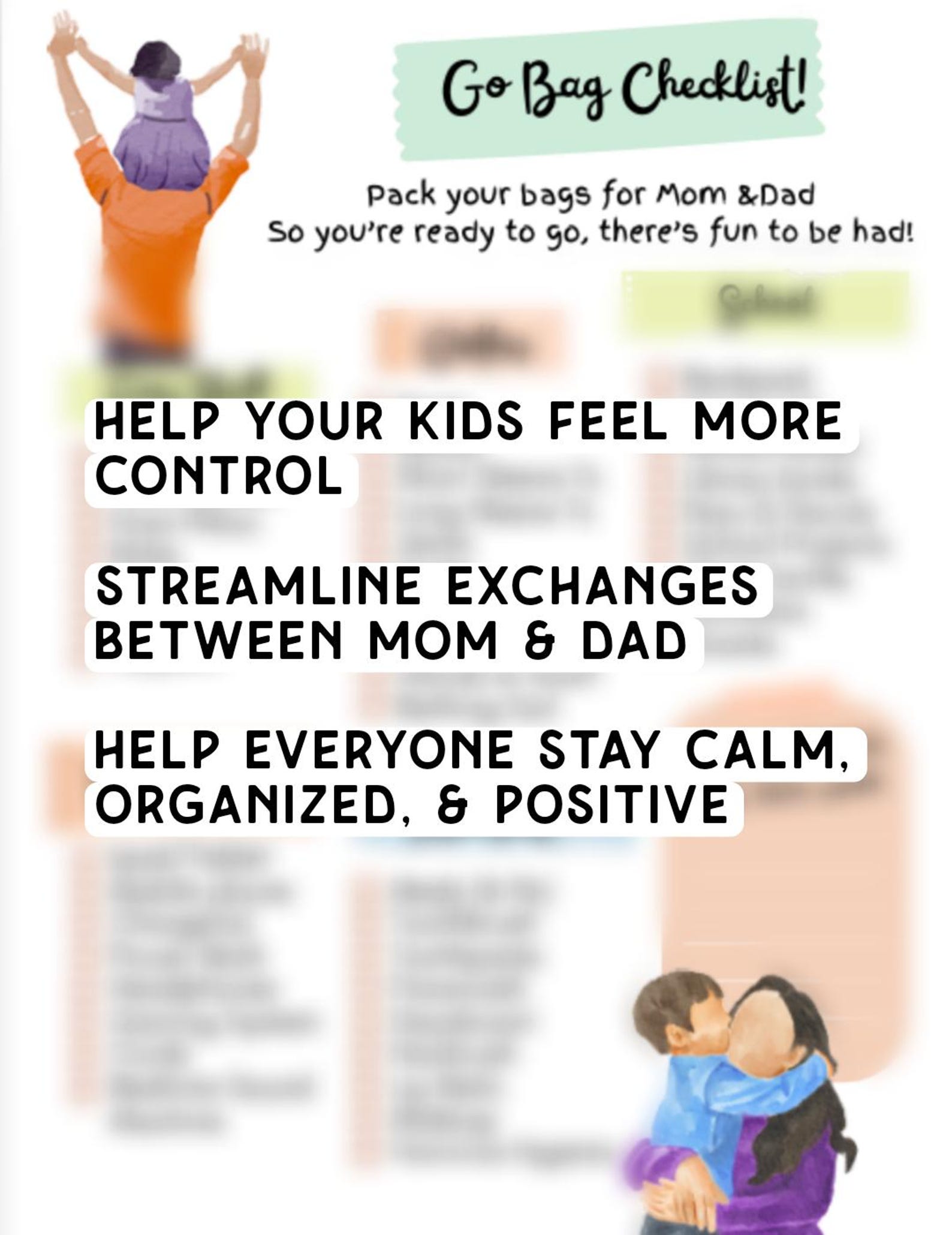 Child Custody Exchange Checklist, PDF & Canva Template, Coparenting ...