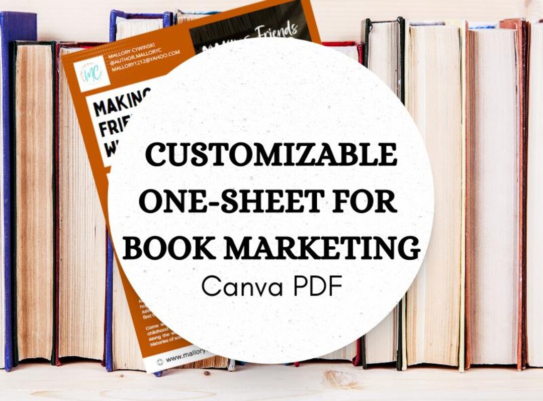 Customizable One-sheet for Book Marketing, Canva Template, Indie Author ...