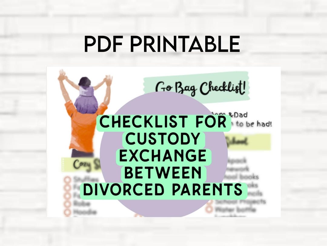Child Custody Exchange Checklist, PDF & Canva Template, Coparenting ...