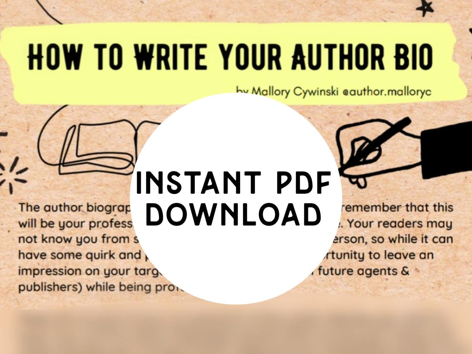 PDF: How to Write Your Author Biography | Writer Help, Book Publishing ...