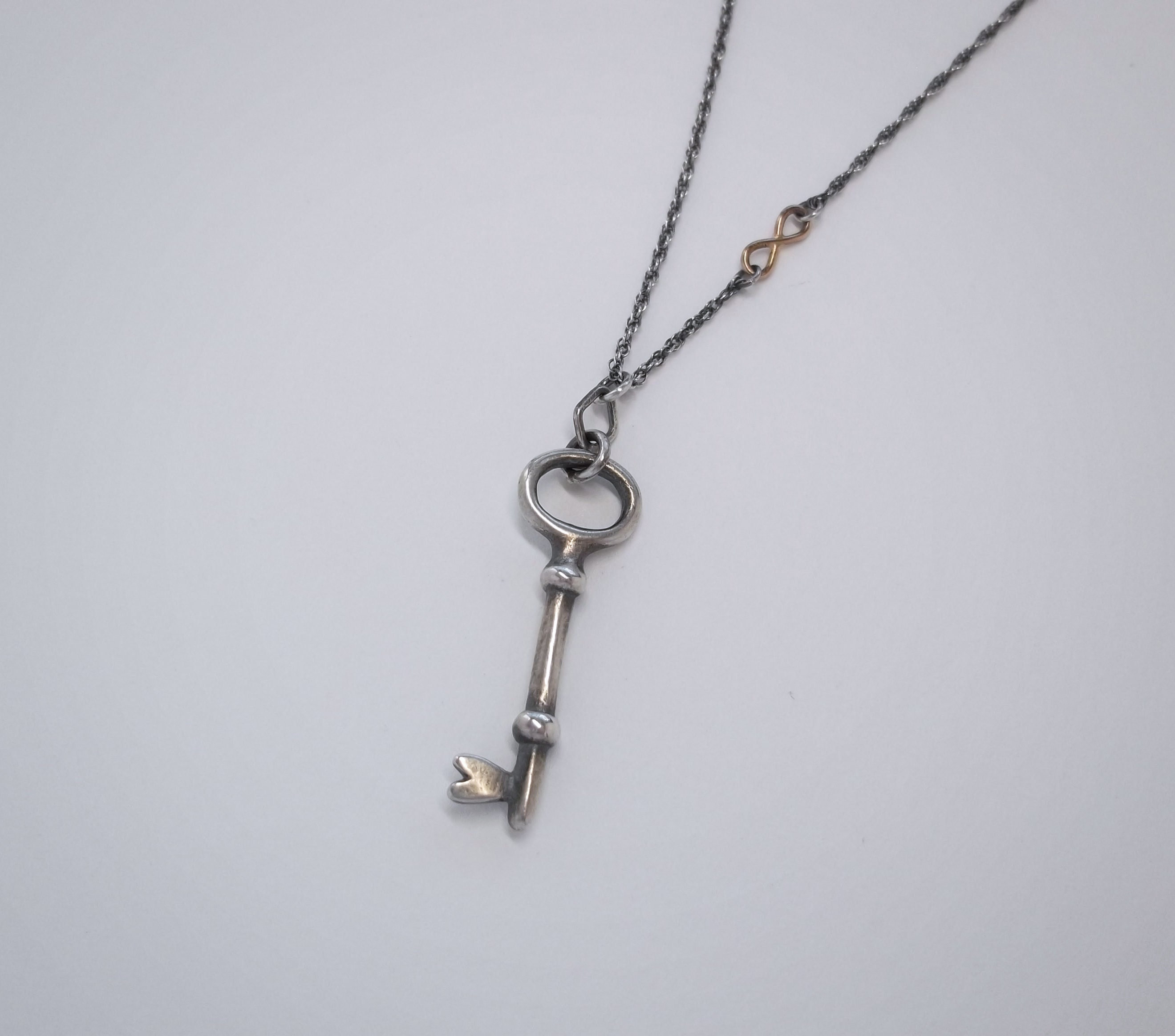 Secret Key Necklace With Gold Infinity Link - Etsy