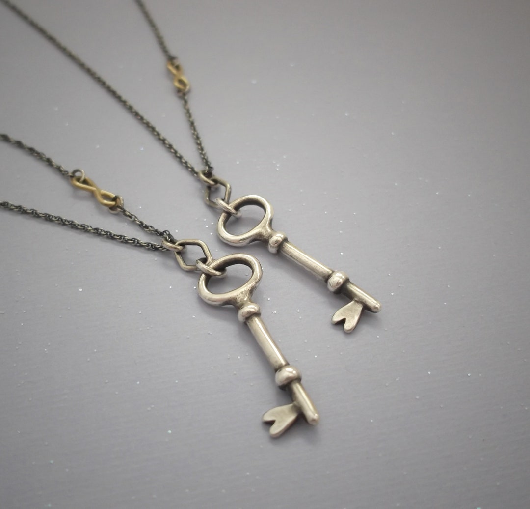 Secret Key Necklace With Gold Infinity Link - Etsy