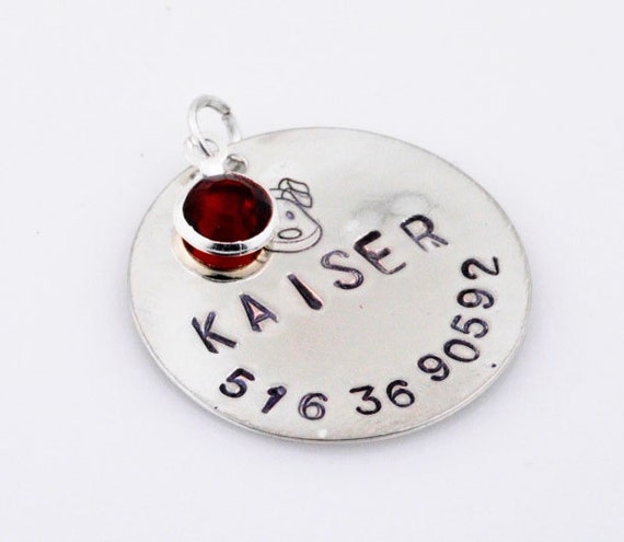 Custom Made Metal Dog Tag 1 Round Charm W Colored - Etsy