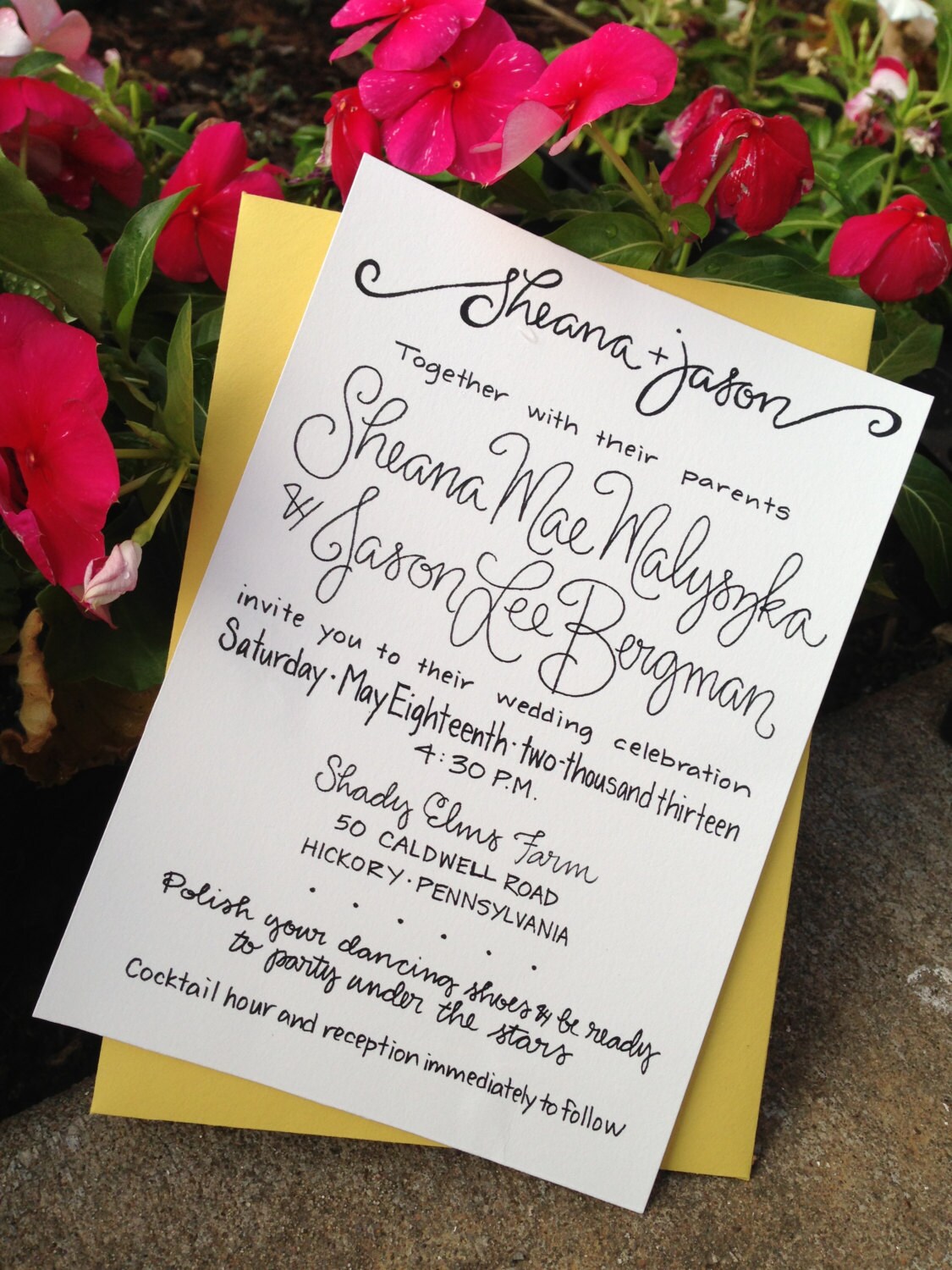 Modern Calligraphy Wedding Invitations . Modern Calligraphy Wedding ...