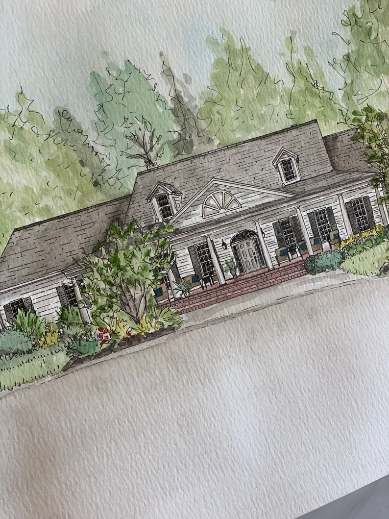 Custom Home Portrait . Custom Home Drawing . House | Etsy