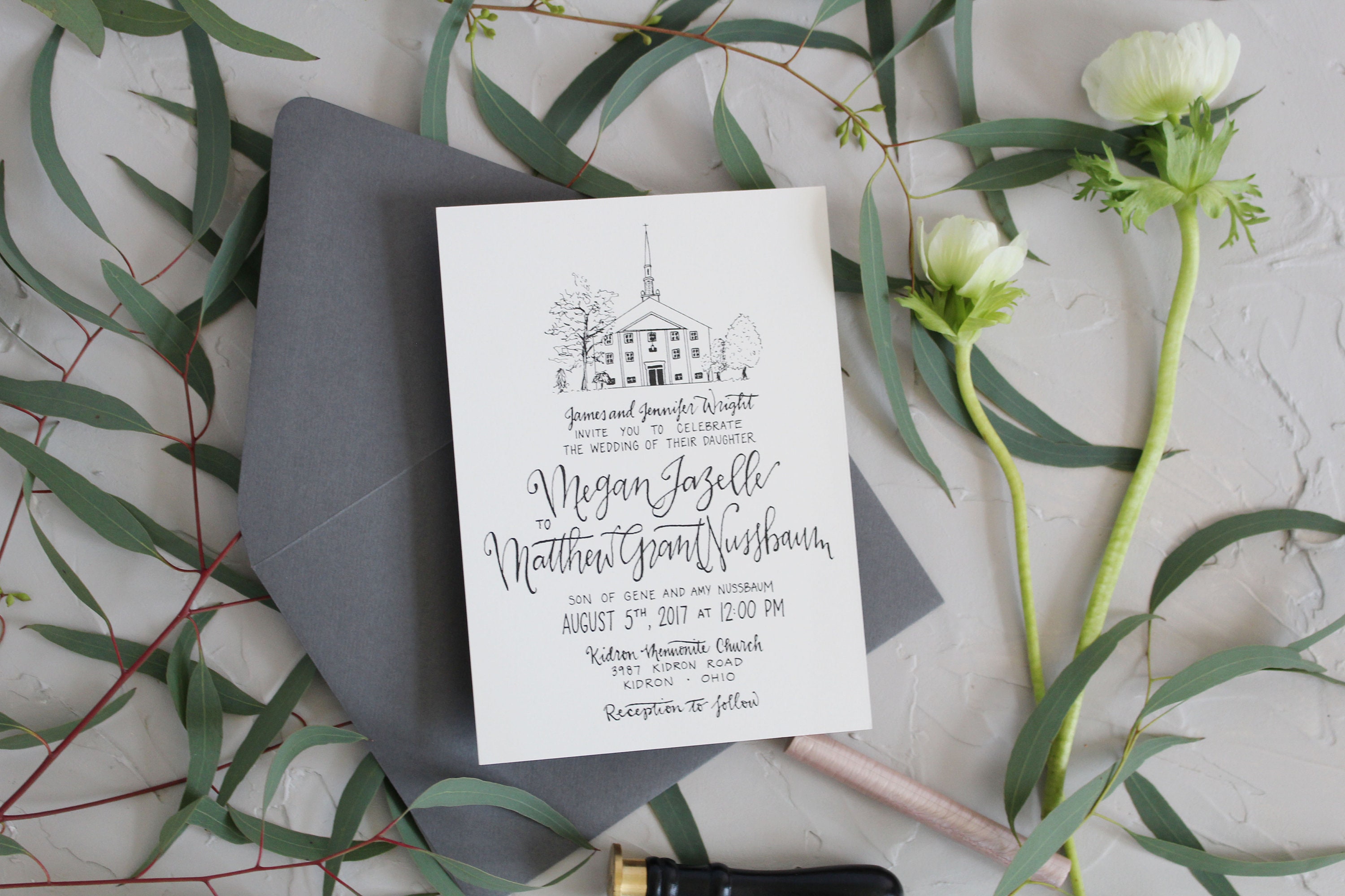 Art With Invitation, Hand Drawn, Invitation Art, Custom Illustrated ...