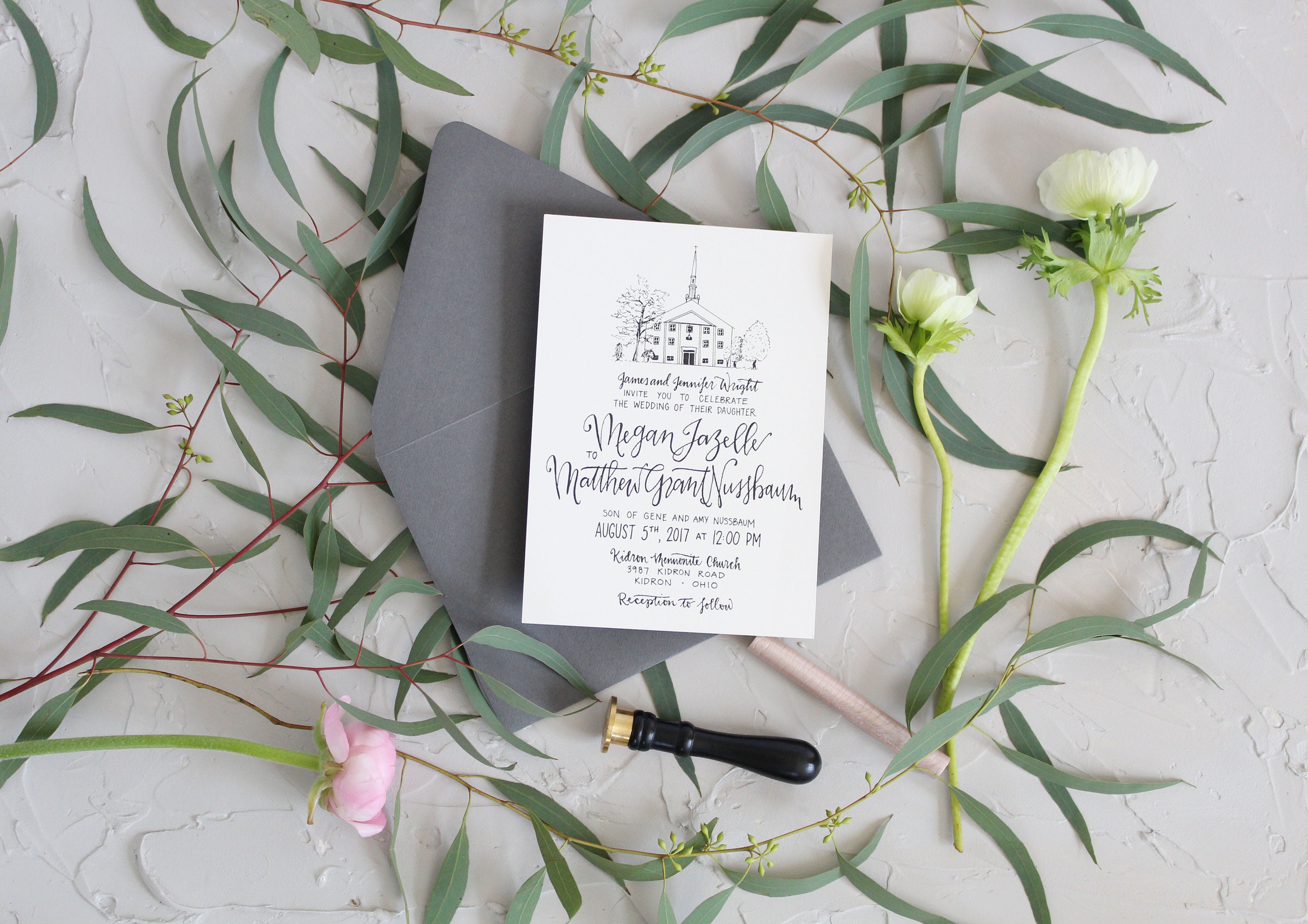 Art With Invitation, Hand Drawn, Invitation Art, Custom Illustrated ...