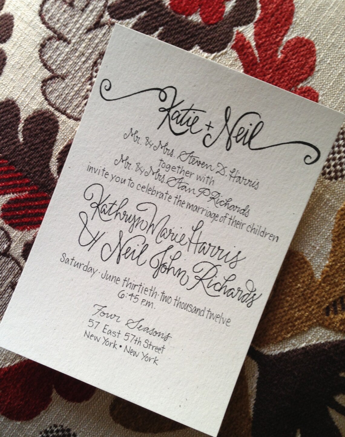 Calligraphy Wedding Wedding Caligraphy Caligraphy Cards - Etsy