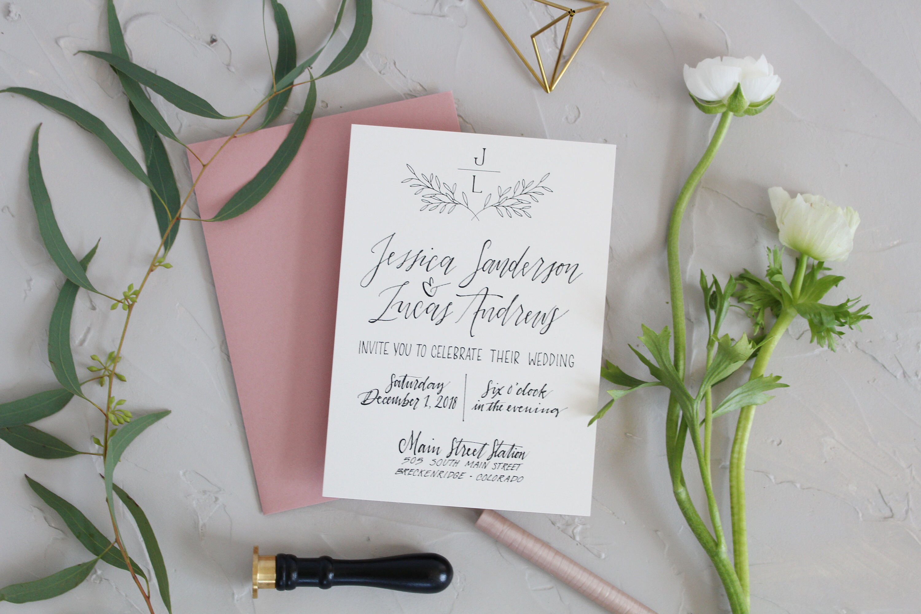 Modern Initials Wedding Invitation . Modern Monogram Wedding - Etsy