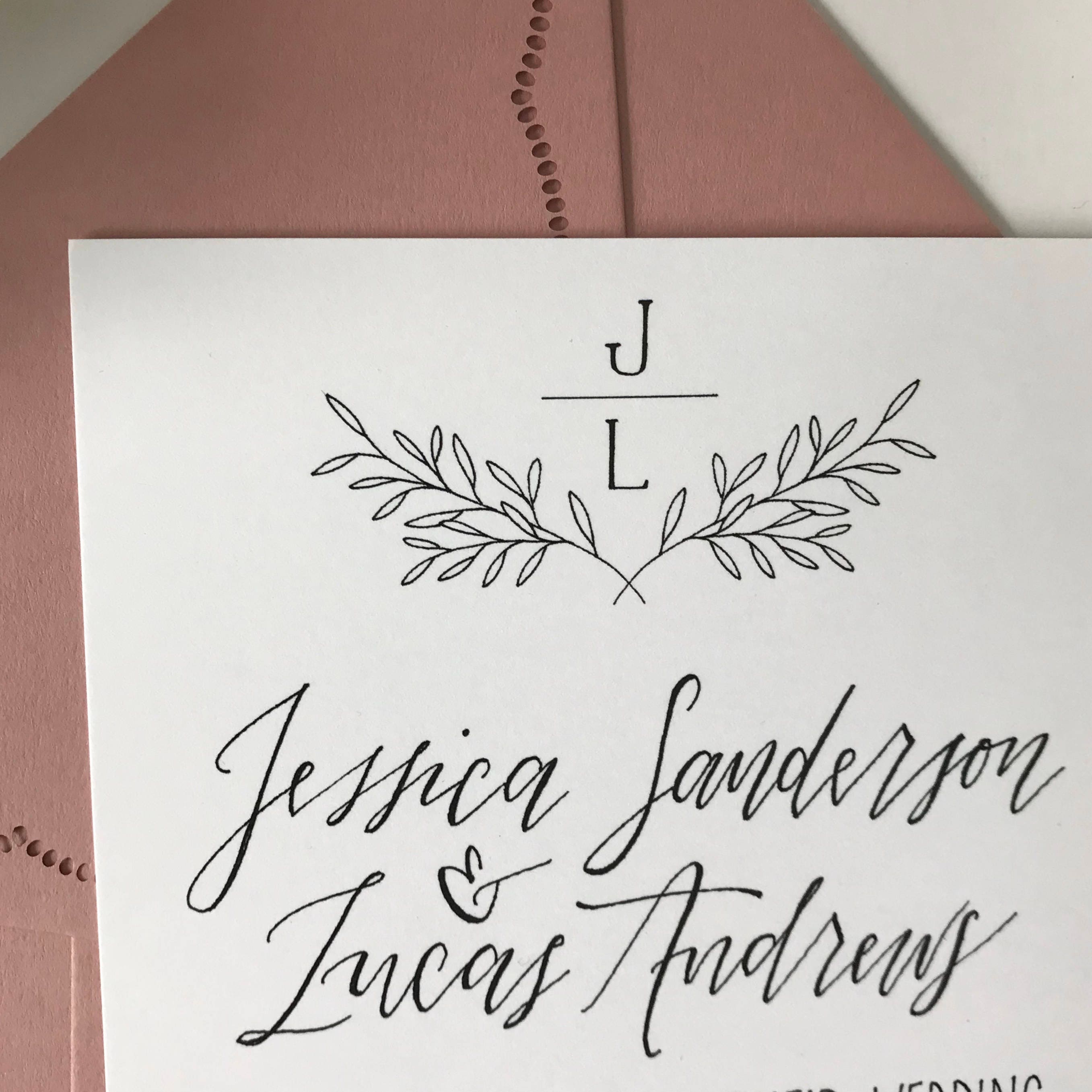 Modern Initials Wedding Invitation . Modern Monogram Wedding | Etsy