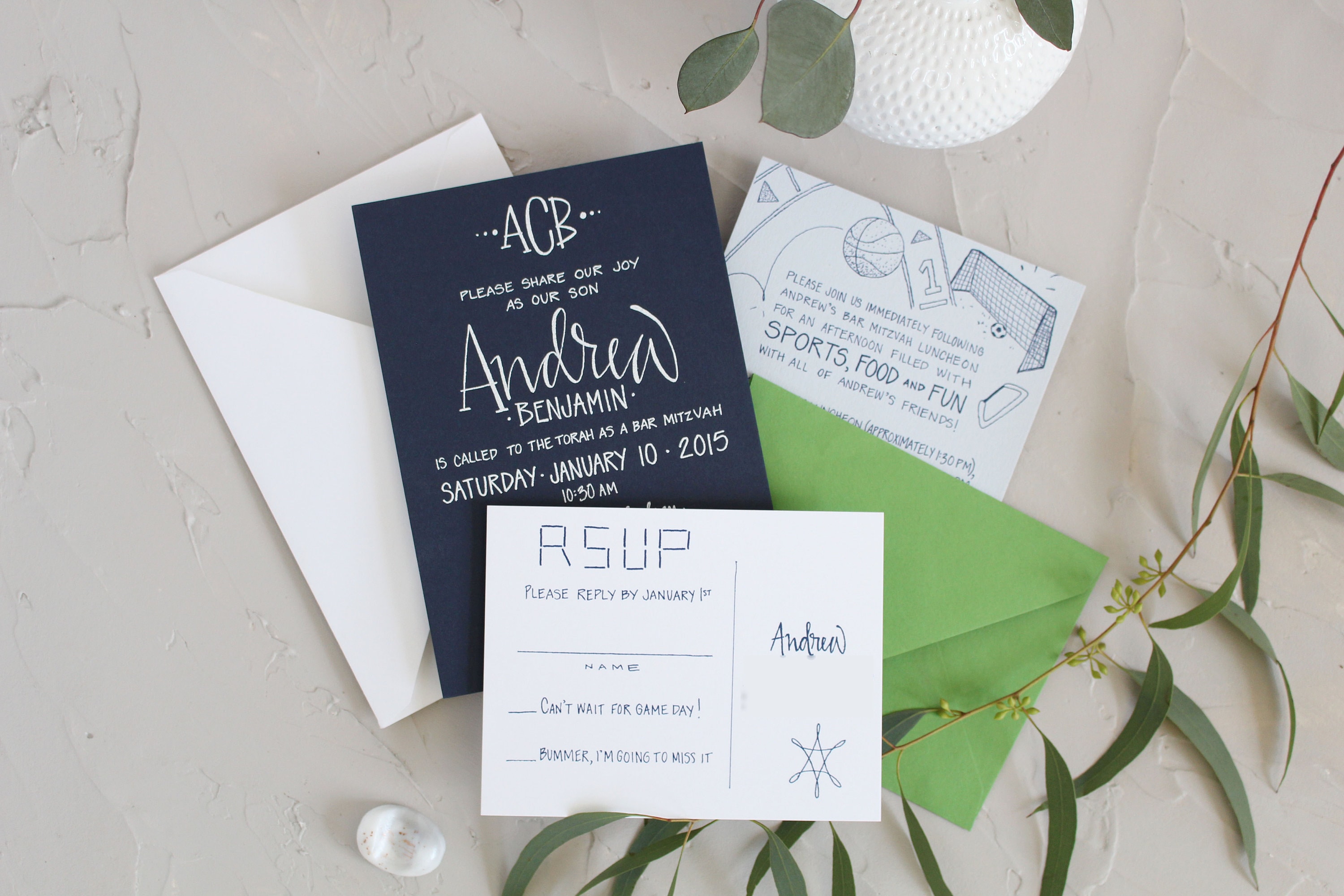 Sports Bar Mitzvah Invitation . Navy Bar Mitzvah Invitation . Boy ...