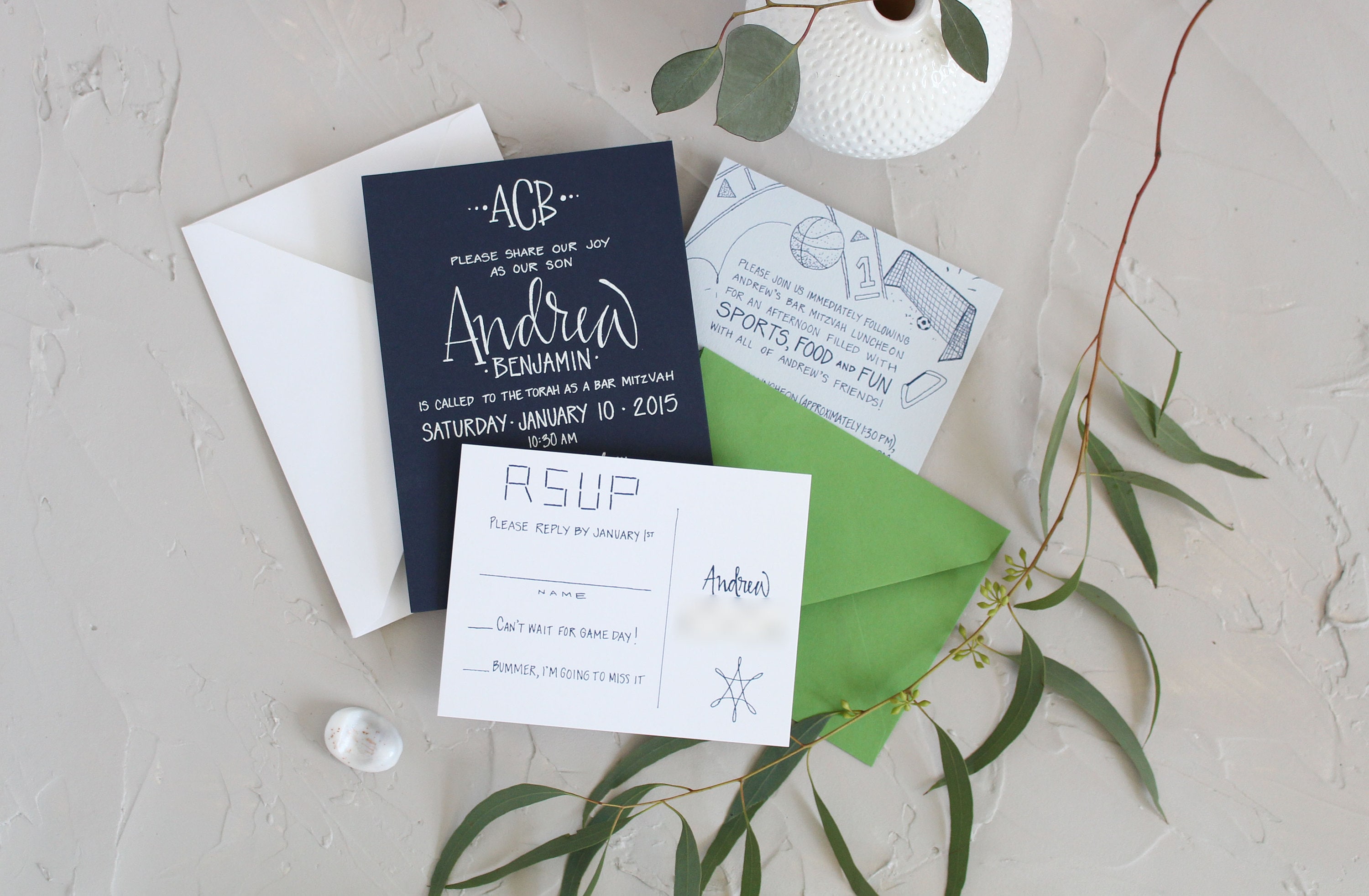 Sports Bar Mitzvah Invitation . Navy Bar Mitzvah Invitation . Boy ...