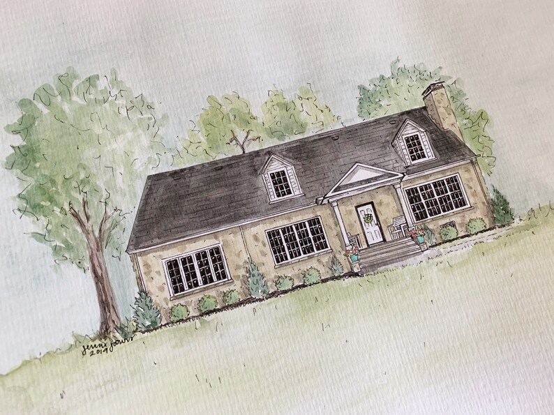 Custom Home Portrait . Custom Home Drawing . House - Etsy