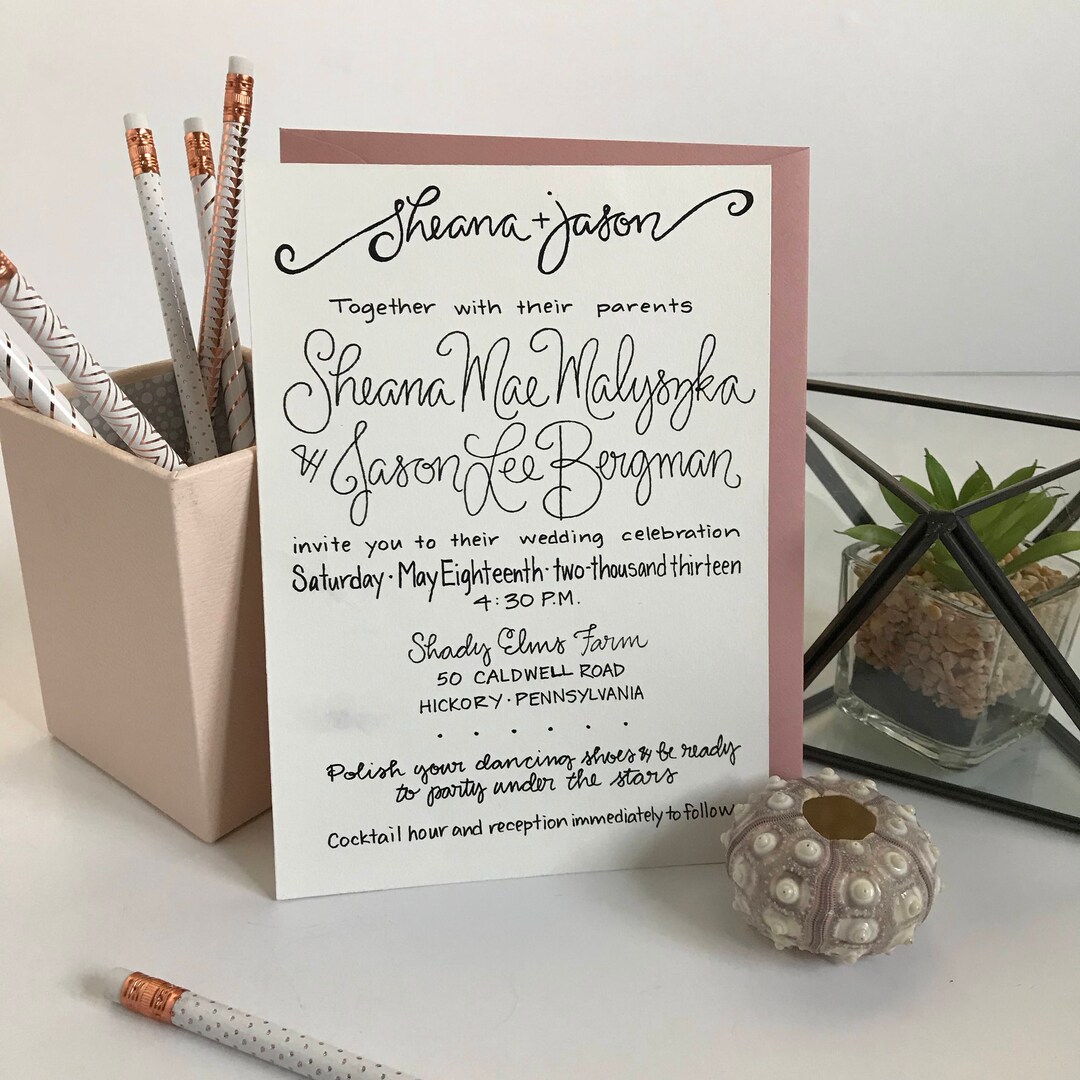 Modern Calligraphy Wedding Invitations . Modern Calligraphy Wedding ...