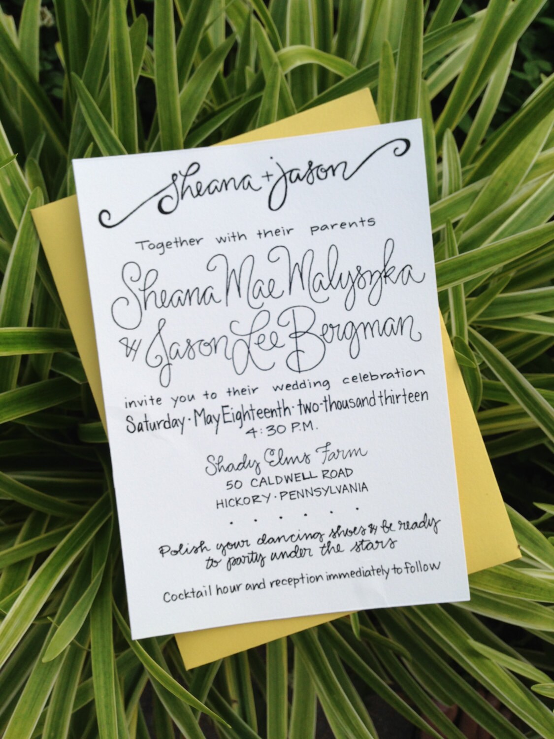 Modern Calligraphy Wedding Invitations . Modern Calligraphy | Etsy