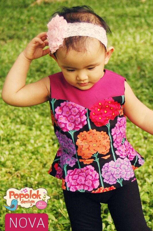 NOVA Top & Dress PDF Pattern by Popolok Design - 8 Sizes Girl Age 1 to ...