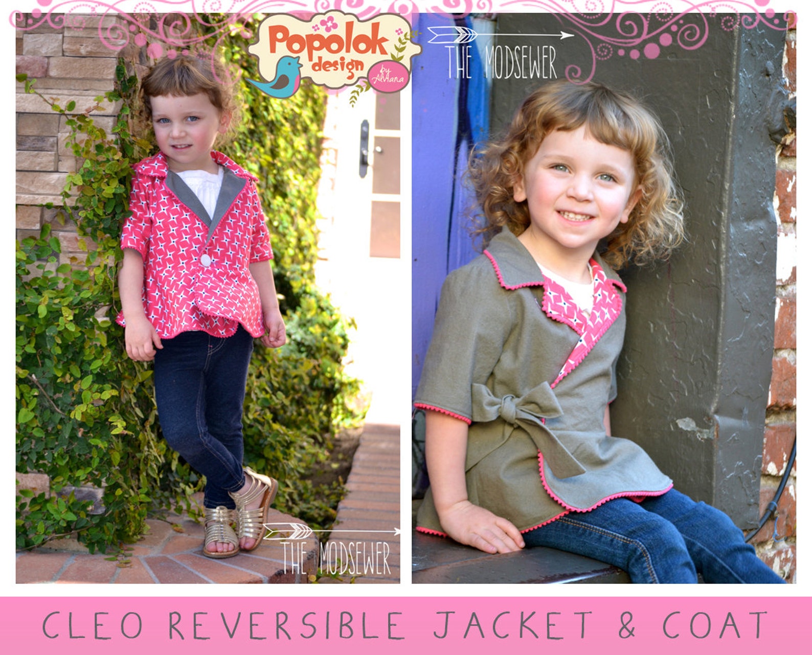 CLEO Reversible Jacket & Coat PDF Pattern by Popolok Design - 8 Sizes ...