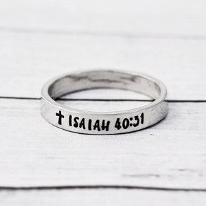Bible Verse Ring Scripture Ring Stacking Ring Silver - Etsy