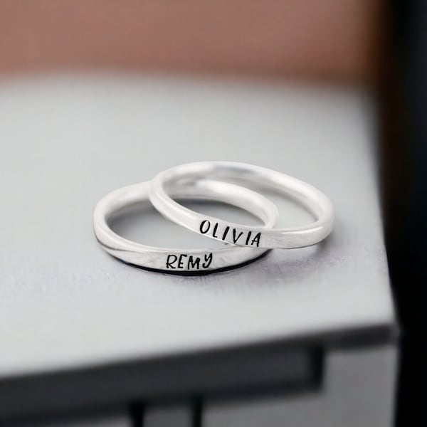Stackable Name Ring - Etsy