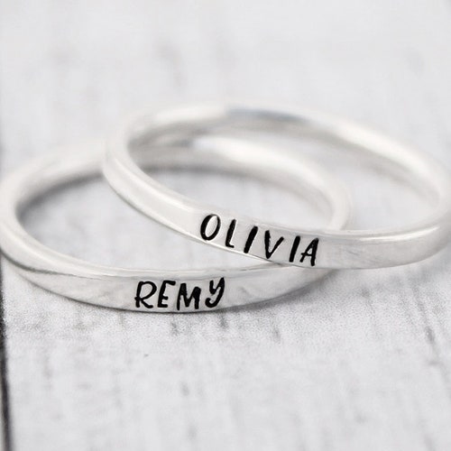 Personalized Stacking Ring Custom Ring Personalized Jewelry | Etsy