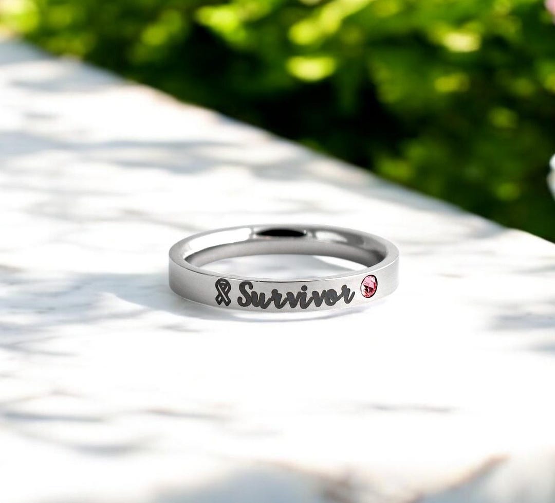 Cancer Survivor Ring, Awareness Ribbon, Warrior, Pink, Support Ring ...