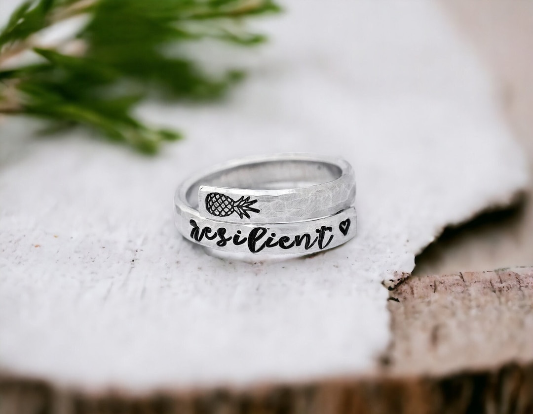 Infertility Ring Choose Your Word Wrap Ring Personalized Pineapple IVF ...