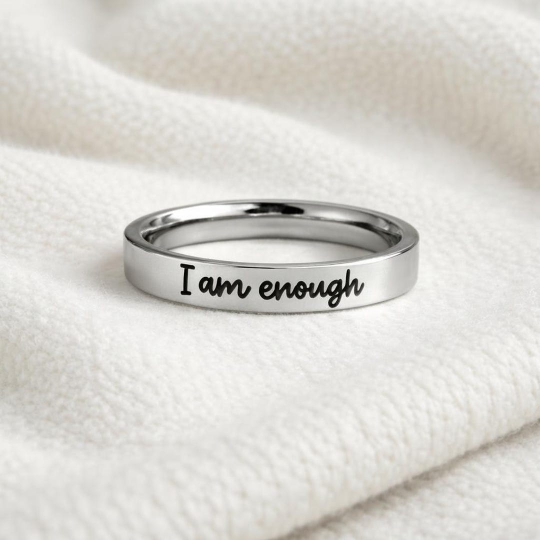I Am Enough Ring, Custom Ring, Personalized Ring for Women, Silver Gold ...