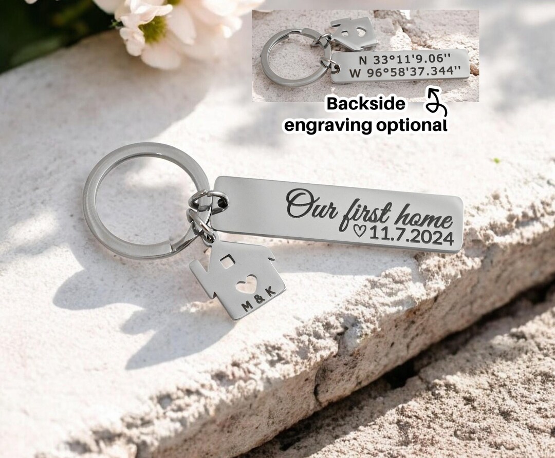 Personalized First Home Keyrings, New Home Keyrings, House Keyring, New ...