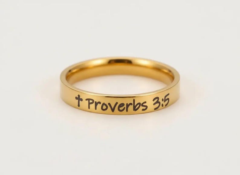 Scripture Ring, Custom Bible Verse Ring, Silver, Gold, Rose Gold ...