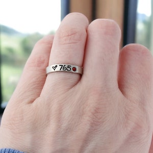 Firefighter Stacking Ring Badge Number Wife Thin Red Line Fire Dept ...