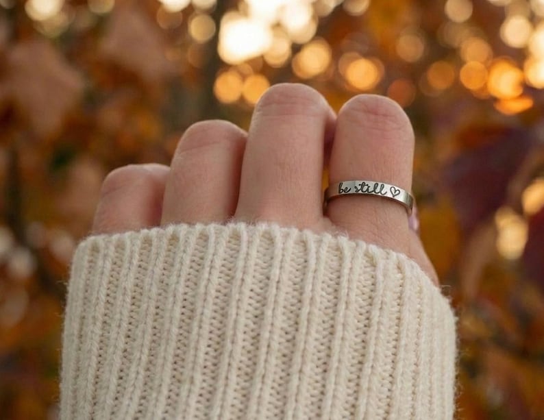 Be Still Ring, Silver Rose Gold, Custom Ring, Personalize Ring for ...