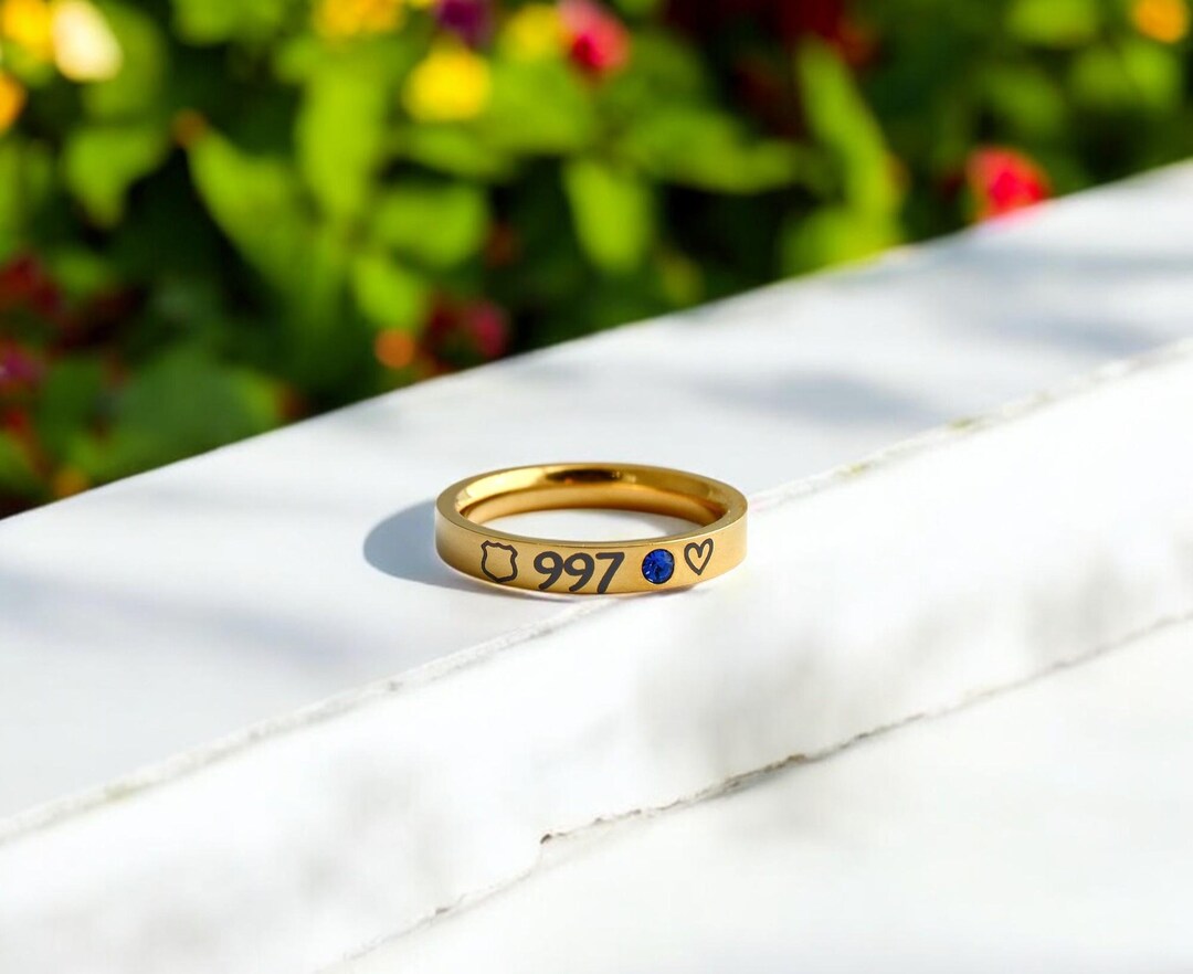 Police Wife Ring, Silver, Rose, Gold, Badge Number, Personalized ...