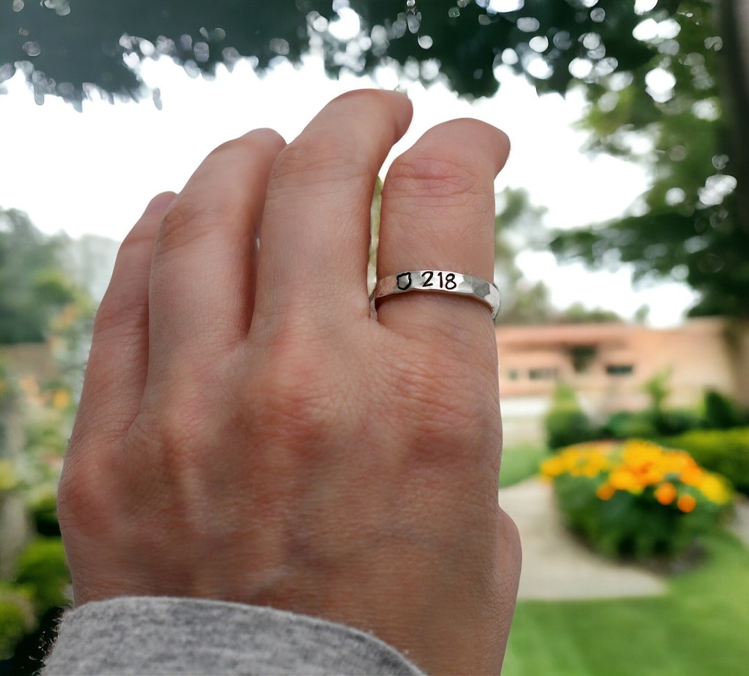 Police Badge Ring, Sterling Silver, Custom Badge Number, Police Wife ...