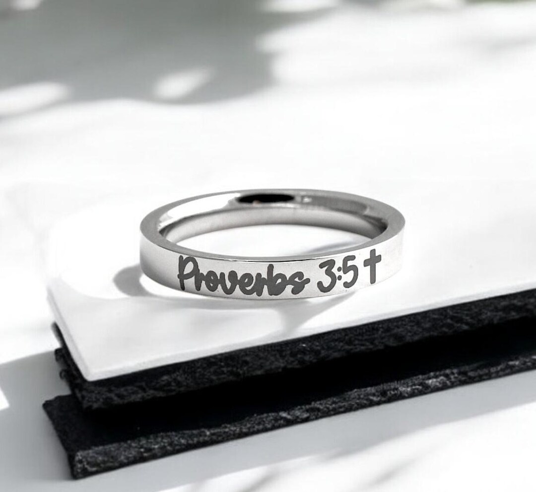 Scripture Ring, Custom Bible Verse Ring, Silver, Gold, Rose Gold ...