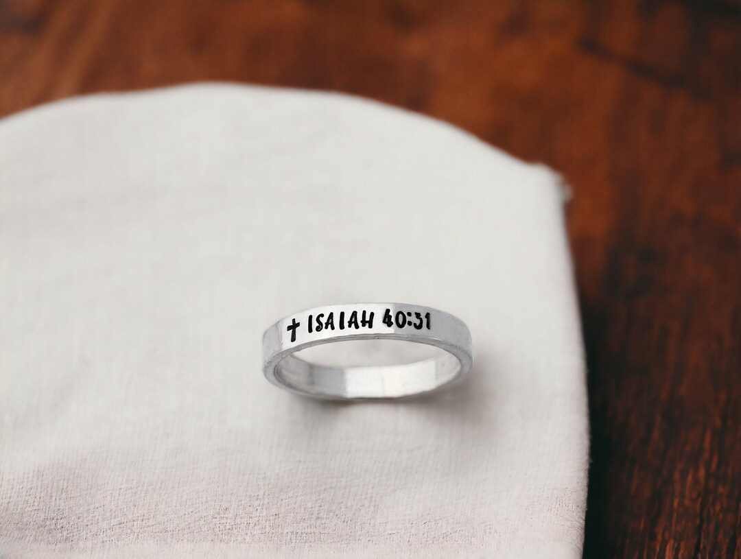 Scripture Ring Bible Verse Ring Stacking Ring Silver Christian Ring ...