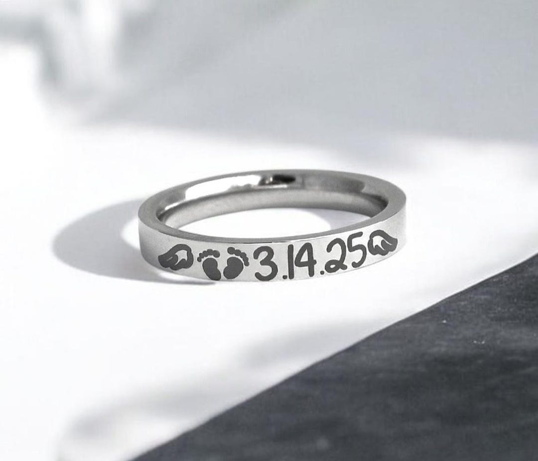 Personalized Date Memorial Ring, Miscarry Ring, Miscarriage Jewelry ...