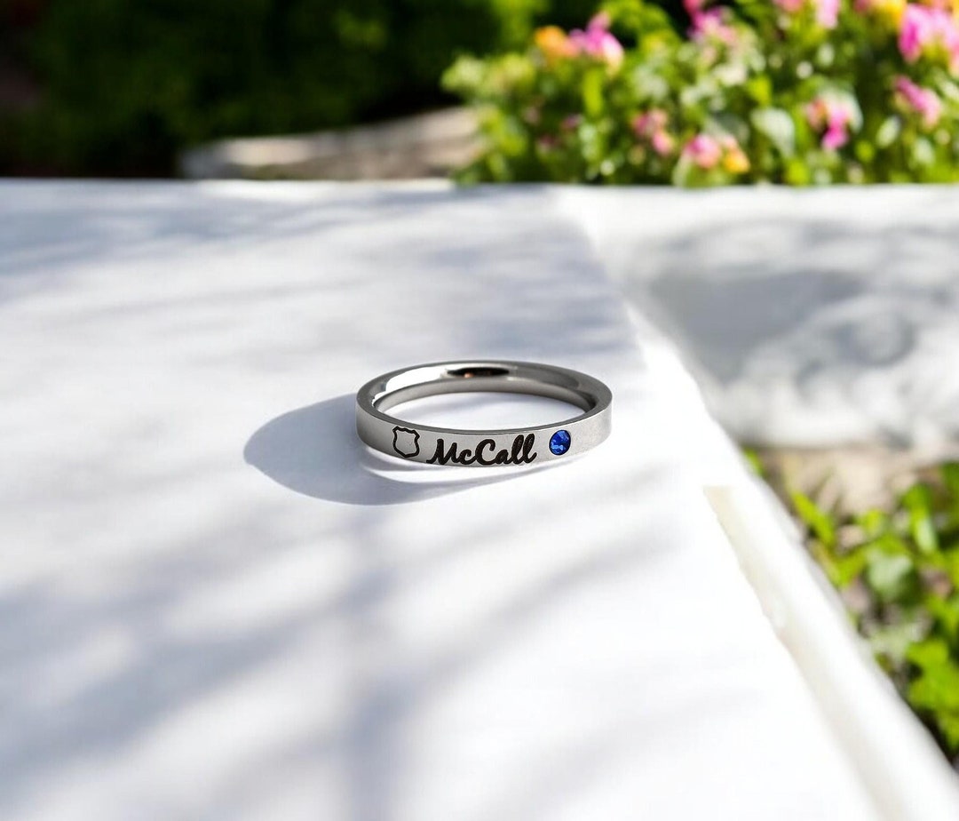 Police Badge Ring Police Officer Badge Last Name police Wife Jewelry ...