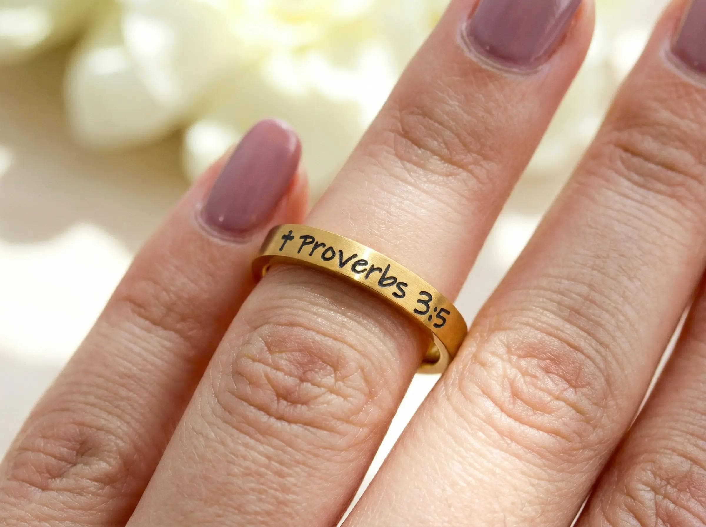 Scripture Ring, Custom Bible Verse Ring, Silver, Gold, Rose Gold ...