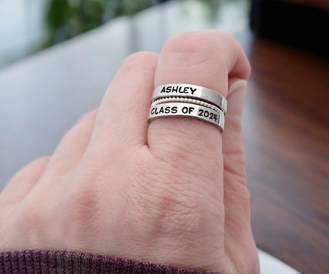 Pick Your Ring Highschool Grad Ring Personalized Stacking Ring Senior ...