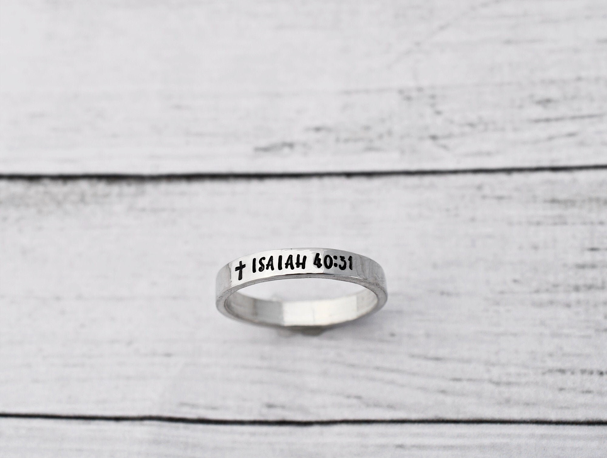 Scripture Ring Bible Verse Ring Stacking Ring Silver | Etsy