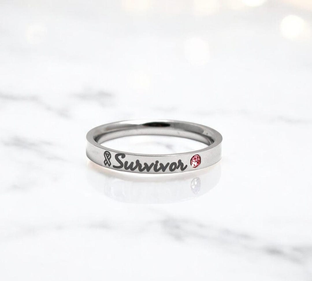 Breast Cancer Survivor Ring, Awareness Ribbon, Warrior, Pink, Support ...