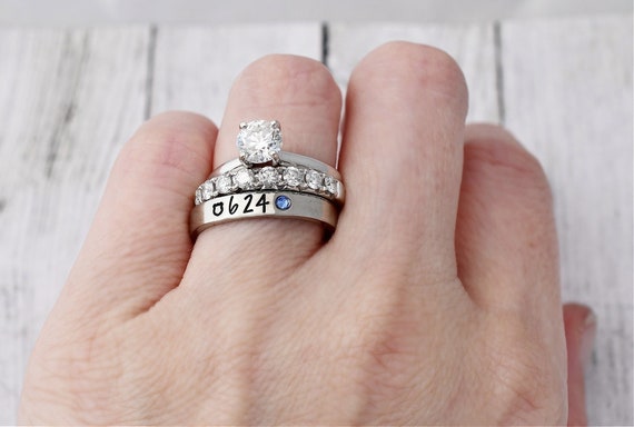 Police Officer Ring Stacking Badge Number Mrs. Police - Etsy