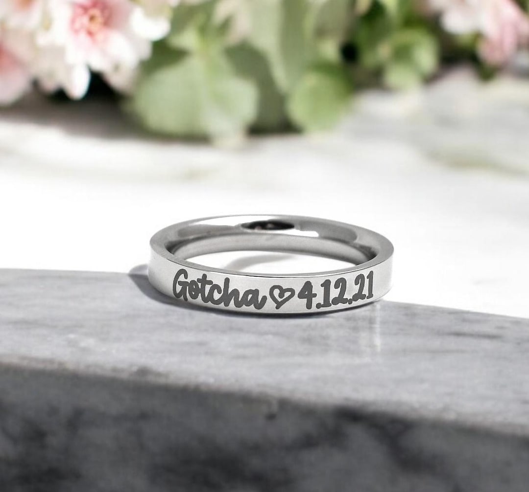 Gotcha Ring, Silver, Gold, Rose Gold, Adoption Day Gift, Gift for ...