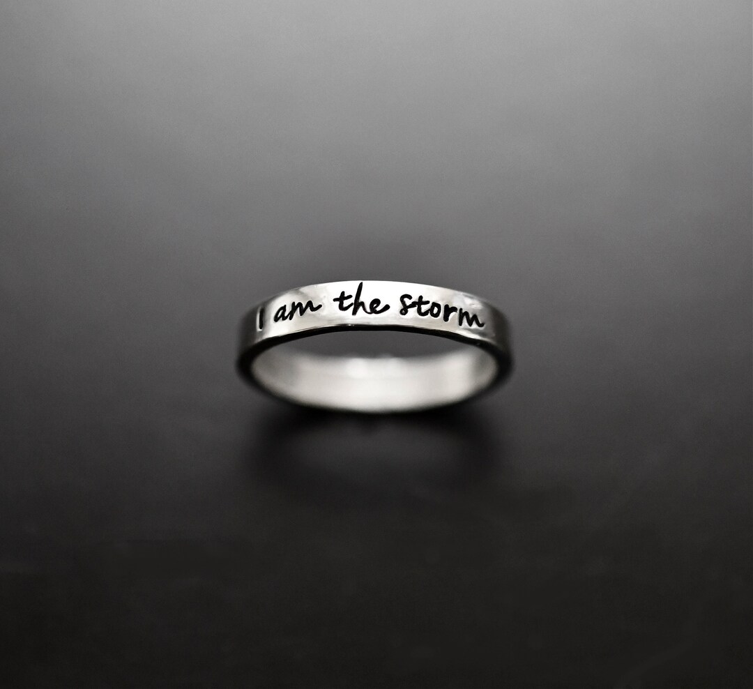 I Am the Storm Ring, Warrior, Skinny, Mental Health Gift, Motivational ...