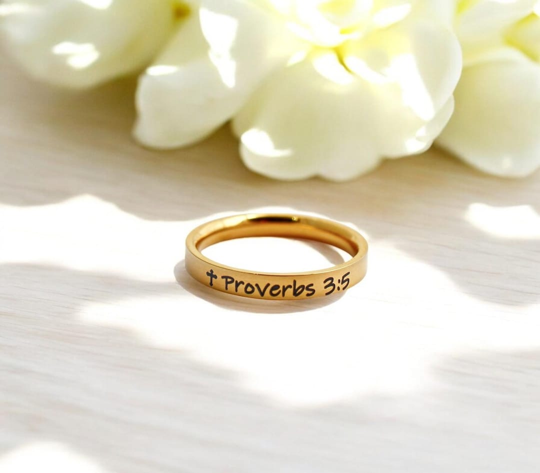 Scripture Ring, Custom Bible Verse Ring, Silver, Gold, Rose Gold ...