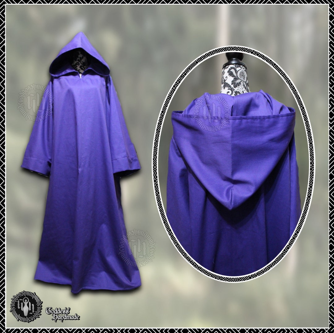 Hooded Ritual Robes, Surplice, Hooded Alb, Tau Robe, Cotton Fabric ...